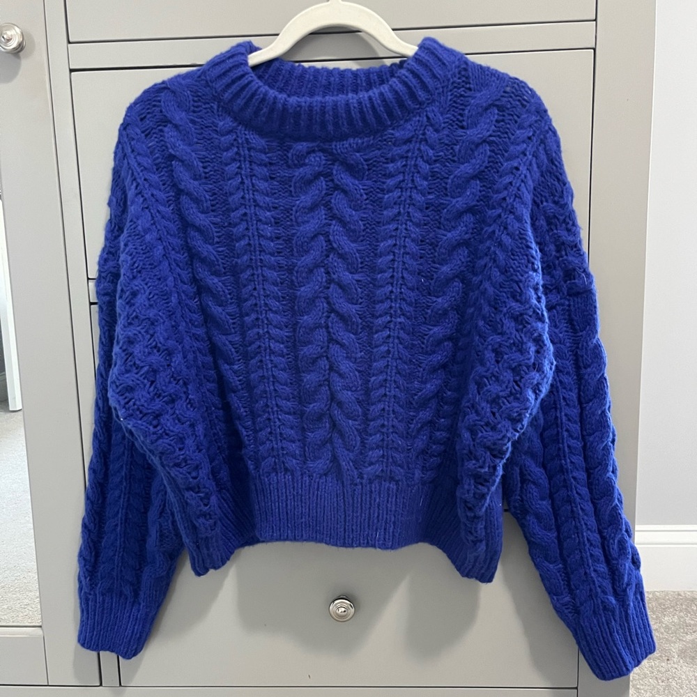 Royal Blue Chunky Knit Sweater - Gem